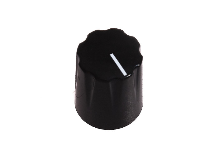 Aluminium knob UT 22 Black Knob for 6.3mm Shaft - 13x16mm
