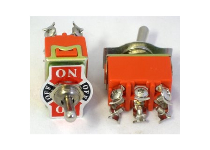 DPDT Center off / 2xon-off-on switch with screw connectors