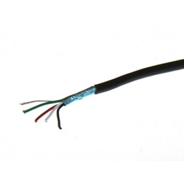 4-conductor shielded guitar pick-up cable (100cm) - black